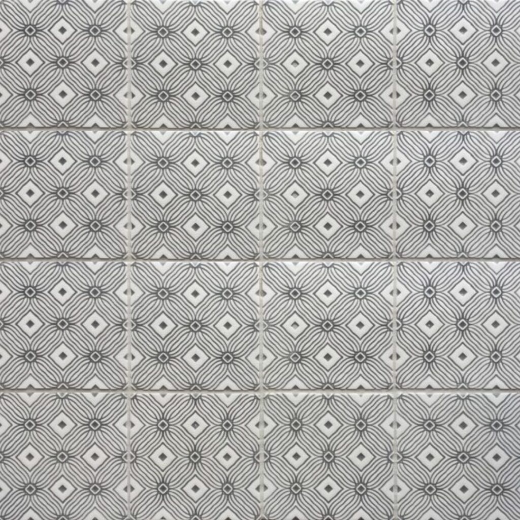 Scraffito Pattern Relief - Monochrome | 5x10 in. Ceramic Field Tile ...
