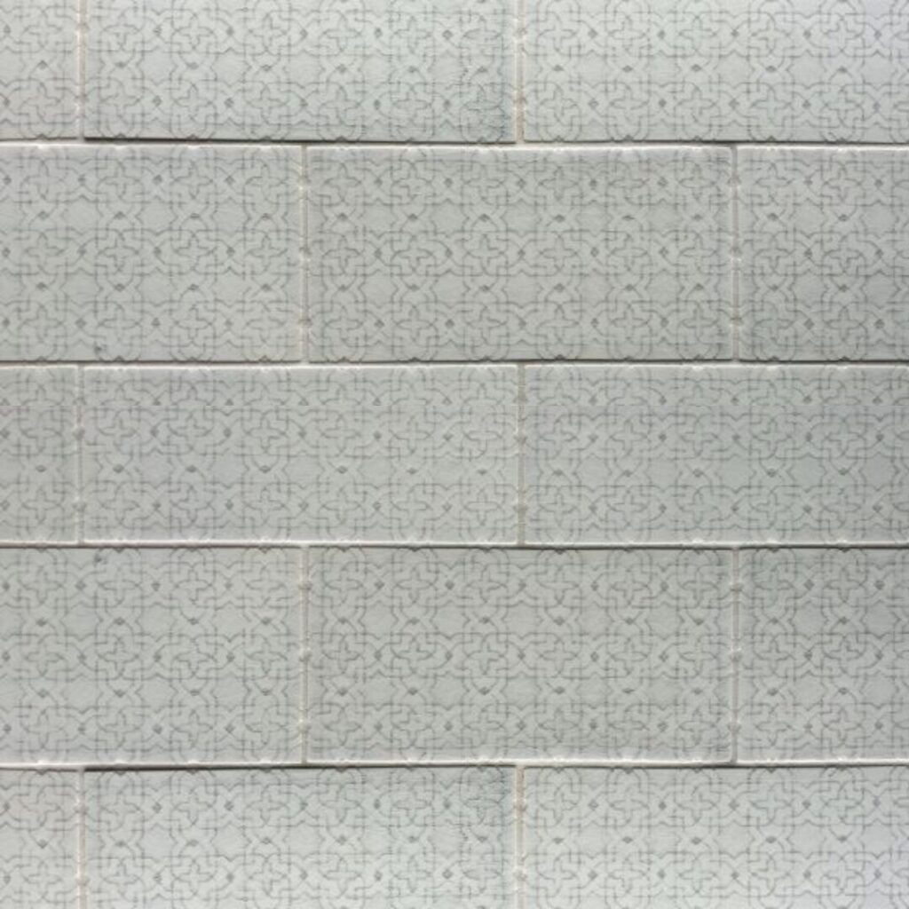 Scraffito Pattern Relief - Monochrome | 5x10 in. Ceramic Field Tile ...