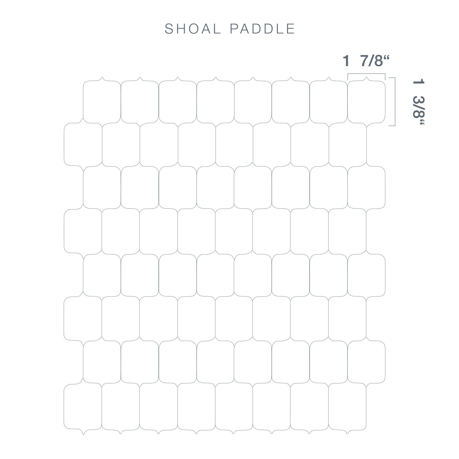 Shoal - Snow | Glass Tile - Paddle Mosaic