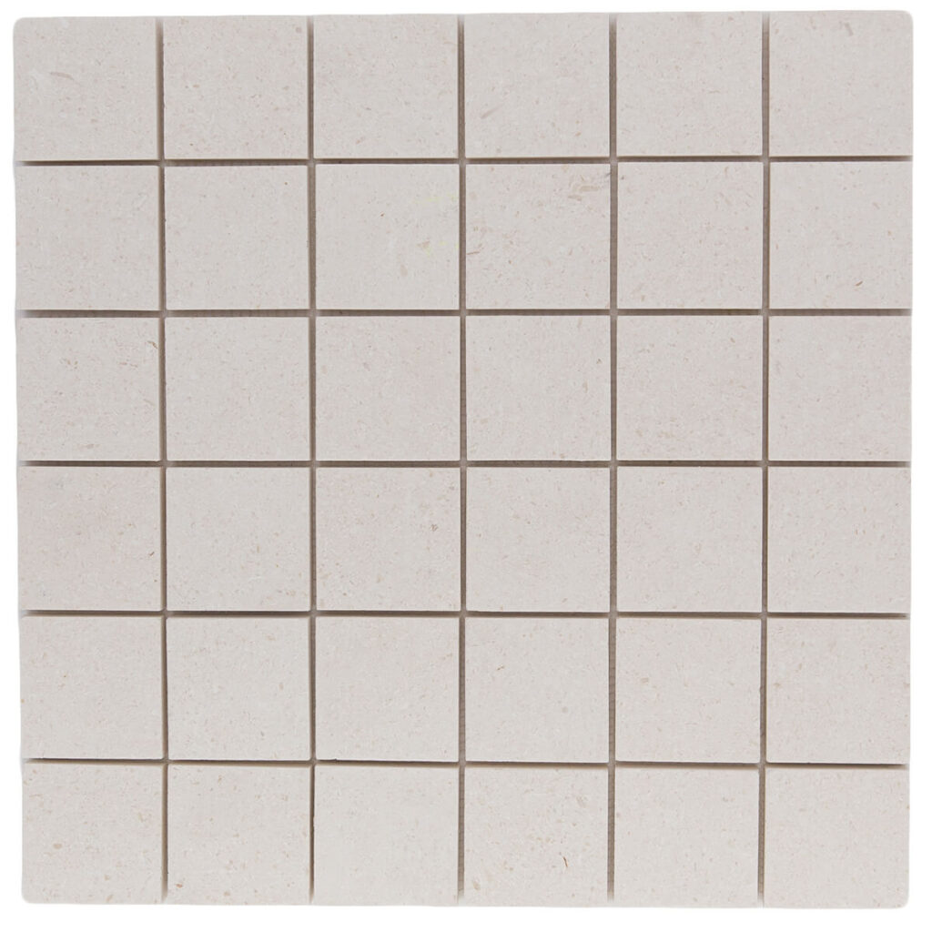 Champagne | Limestone - 2x2 in. Straight Joint Mosaic | Honed (3/8 ...