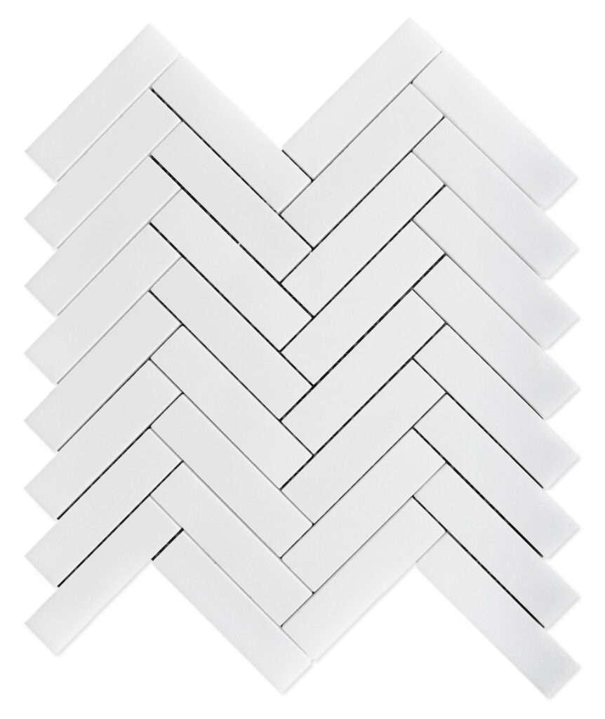 White Silk | Marble - 1x4 in. Herringbone Mosaic | Polished ...