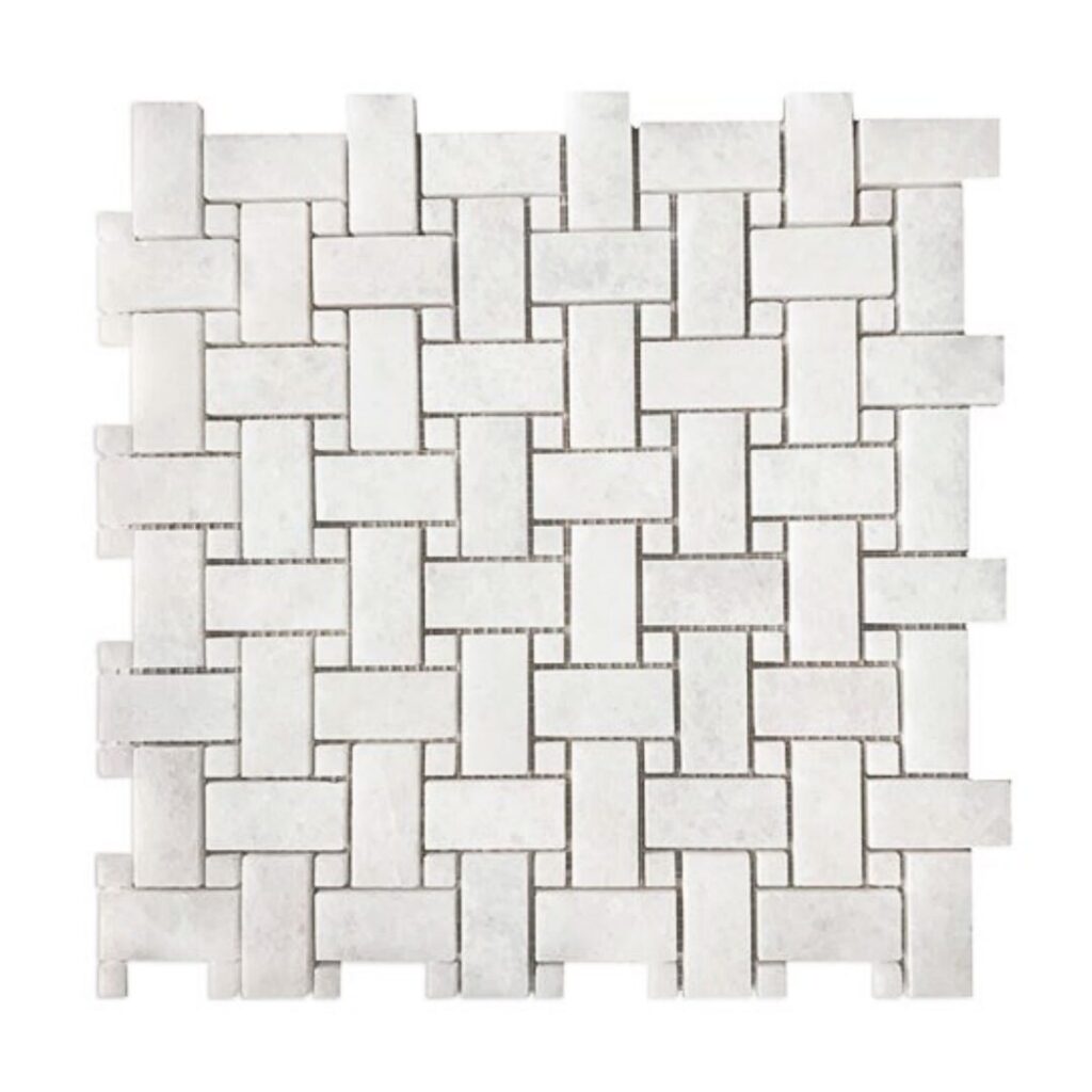 White Crystaline | Marble - Basketweave Mosaic | Polished | Renaissance ...
