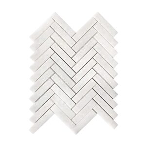 White Crystaline | Marble - 1x4 in. Herringbone Mosaic | Polished ...
