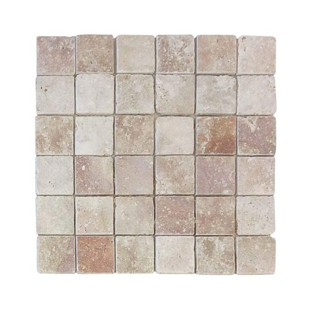 Sunstone | Limestone - 2x2 in. Straight Joint Mosaic | Tumbled ...