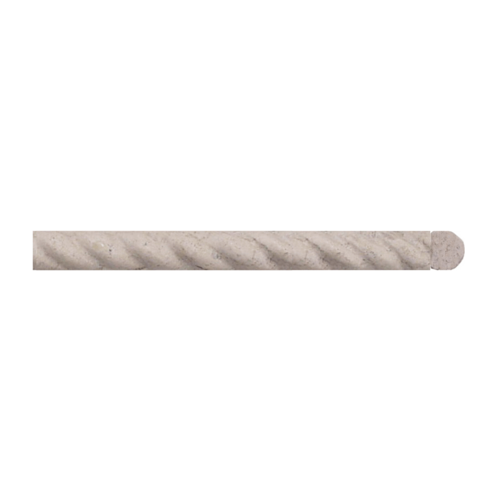 Aztec | Travertine - 12 in. Rope Moulding | Honed | Renaissance Tile & Bath