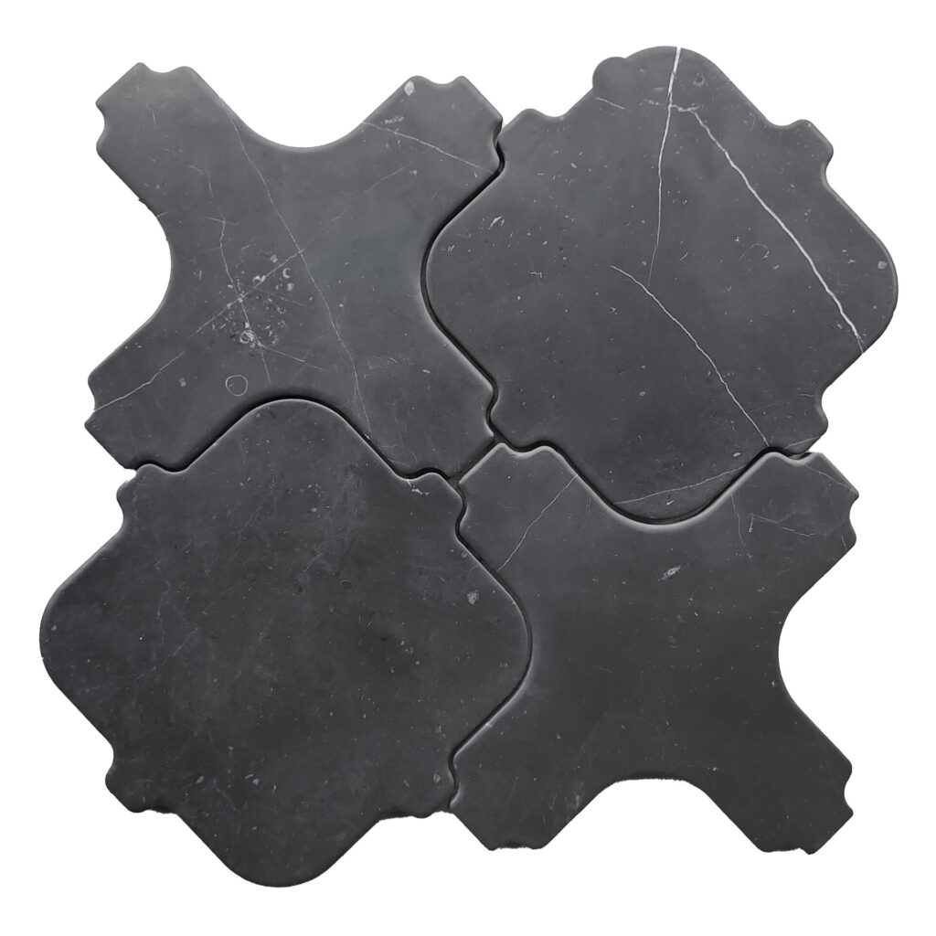 Nero Marquina | Marble - Hasna 3 Waterjet Mosaic - Soft Pillowed Edge ...