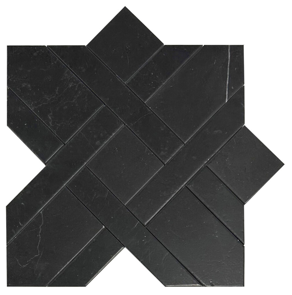 Nero Marquina | Marble - Urban Parquet Mosaic - Soft Pillowed Edge (3/8 ...