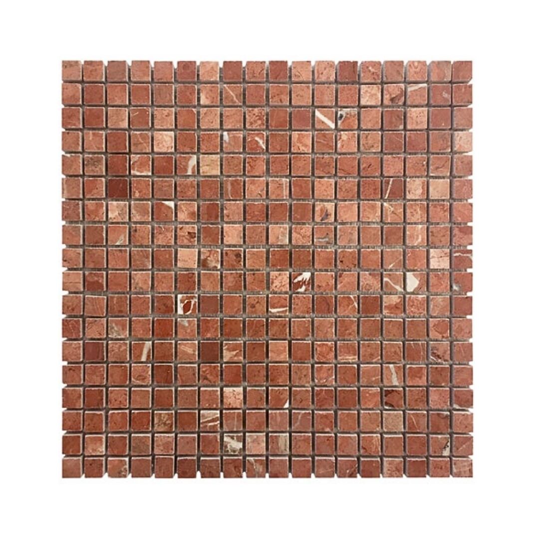 Rojo Alicante | Marble - Riverstone Mosaic w/ Renaissance Bronze ...
