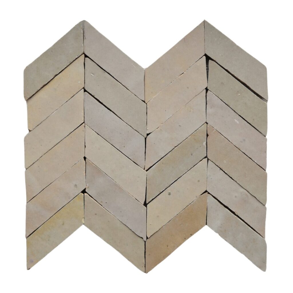 Zellige Oasis - Flax | Terra Cotta - 1x4 in. Chevron Mosaic Tile