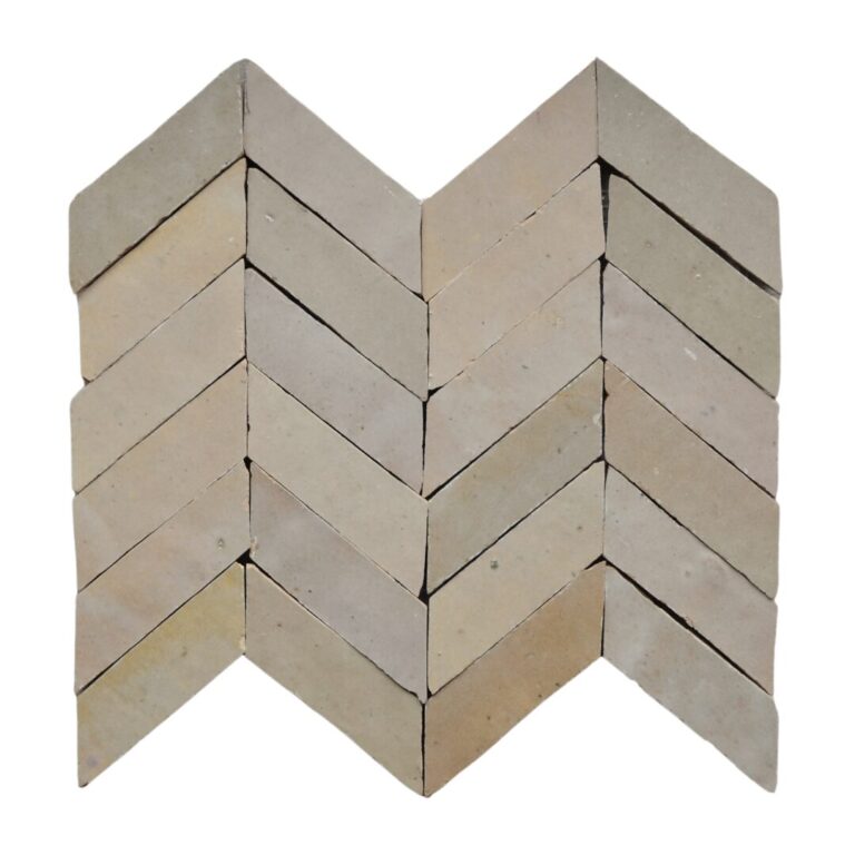 Zellige Oasis - Flax | Terra Cotta - 1x4 in. Chevron Mosaic Tile